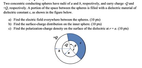 Solved Two Concentric Conducting Spheres Have Radii Of