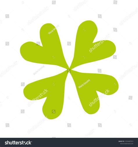Hand Draw Symbol Green Cloverleaf Isolated Stock Vector Royalty Free