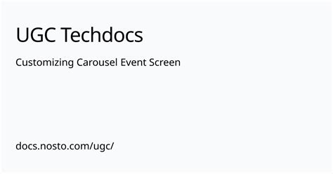 Customizing Carousel Event Screen Ugc Techdocs