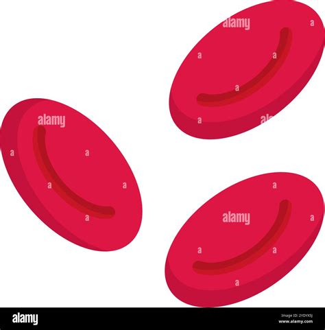 Flat Design Red Blood Cell Icon Editable Vector Stock Vector Image