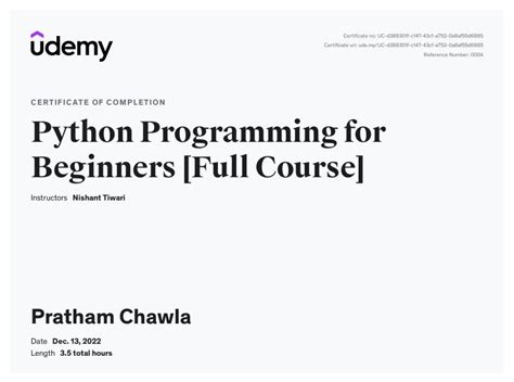 Pratham Chawla On Linkedin Certified For Completing A Course In Python
