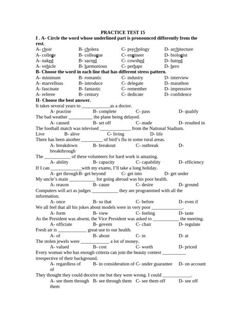 Practice Test 15 Pdf