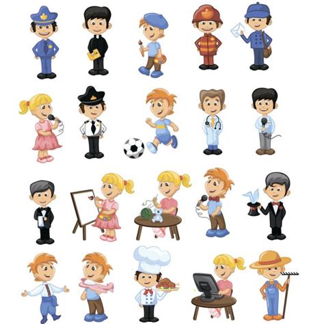 Cartoon Characters Of Different Professions Vector Image By