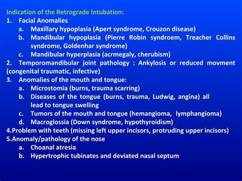 Alternative Technique Of Intubation Retromolar Retrograde Submental And Other Technique Ppt