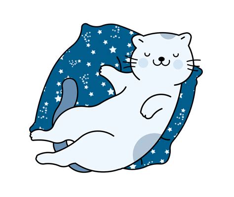 Happy Cute Cat Sleeping On Pillow 23396986 Png