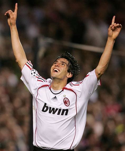 Kaka Of Ac Milan Celebrates Scoring Their Second Goal During The Uefa