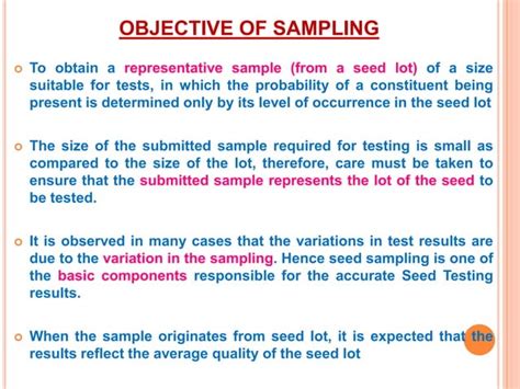 Seed Sampling Principles And Procedurespdf