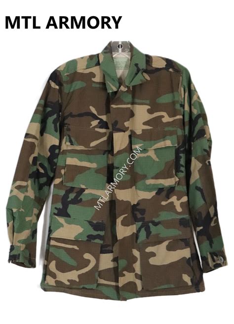New Us Army Woodland Camo M81 Bdu Shirt Size Xsmall Regular Mtl Armory