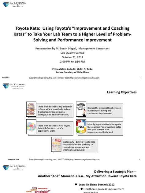 Toyota Kata Using Toyotas Improvement And Coaching Katas To Take Your Lab Team To A Higher