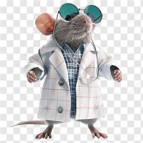 Playful Lab Mouse In White Coat Playful Lab Mouse Mouse In White Coat