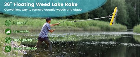 Goplus Floating Weed Lake Rake 36 Aluminum