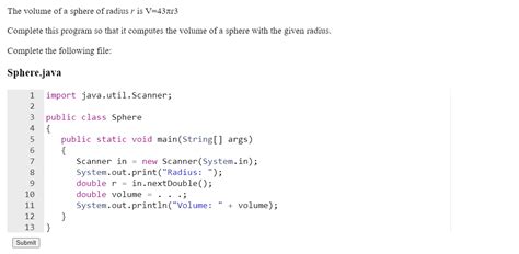 Solved The Volume Of A Sphere Of Radius R Is V R Chegg