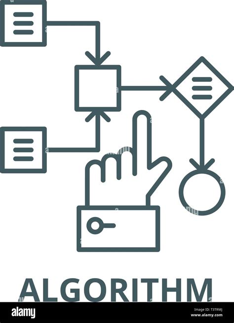 Algorithm Line Icon Vector Algorithm Outline Sign Concept Symbol