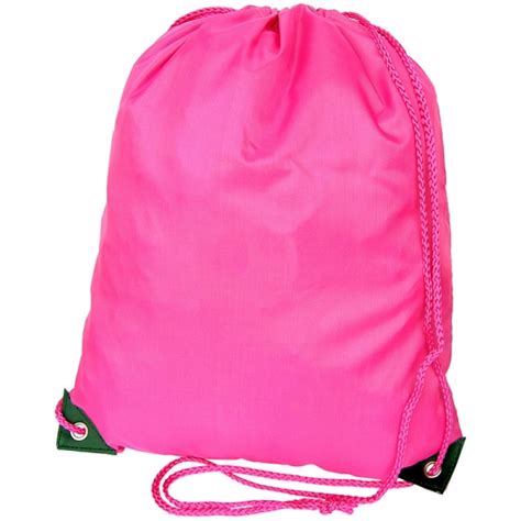 Nylon Drawstring Bag Pink
