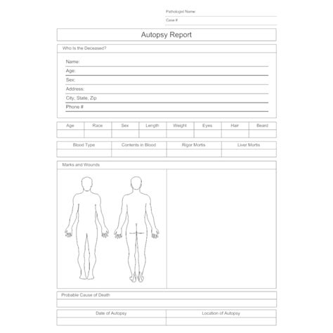 Blank Autopsy Report Template