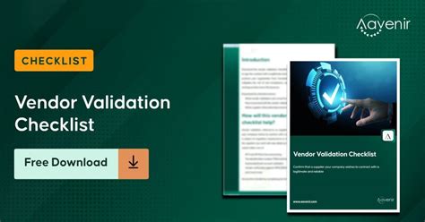 Vendor Validation Checklist Aavenir