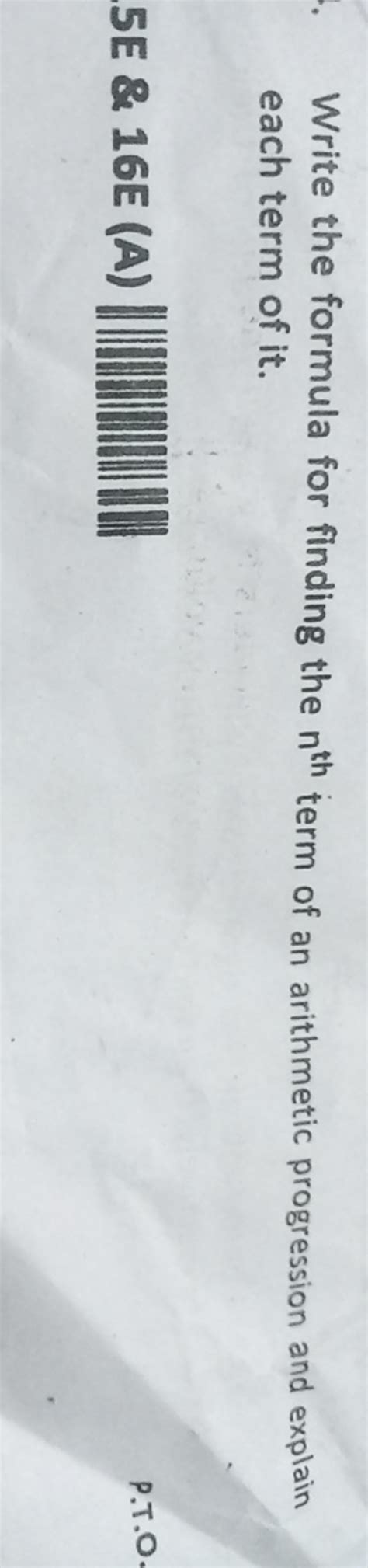 Write The Formula For Finding The Nth Term Of An Arithmetic Progression