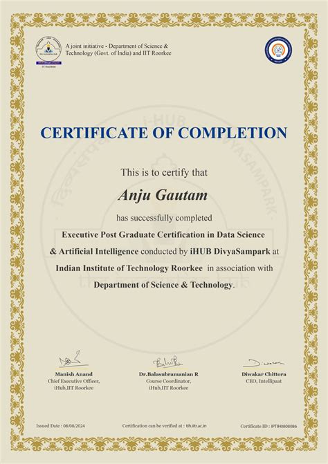 Dr Anju Gautam On Linkedin Datascience Artificialintelligence Certification