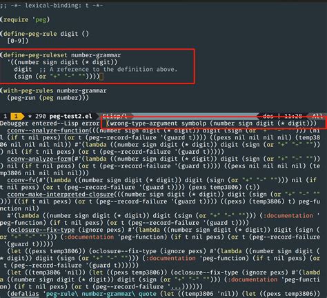吐嘈一下，emacs30 的 Peg 官方文档示例运行报错 Emacs Lisp Emacs China