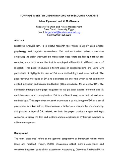 Doc Towards A Better Understanding Of Discourse Analysis