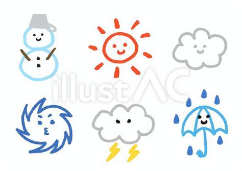 手描きのお天気アイコンイラスト No 22173876無料イラストフリー素材ならイラストAC