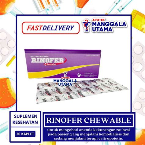 Jual Rinofer Chewable Per Box 30 Tablet Di Seller Apotek Manggala Utama 10 Ilir Kota