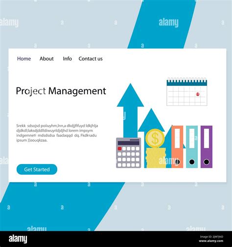 Project Management Service For Business And Start Up Landing Page Vector Illustartion