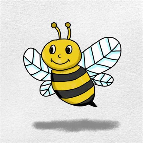 How To Draw Cartoon Bee Easy Drawing Step By Step