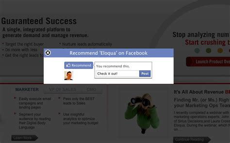 Eloqua Artisan Adding And Tracking Facebook ‘like Buttons In Eloqua Emails