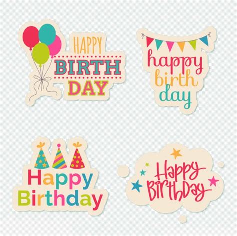 Vibrant Happy Birthday Stickers Png Pack Free Festive Clipart With