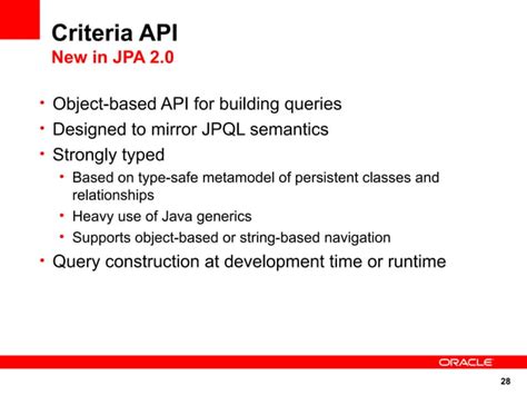 Using The Latest Java Persistence Api 20 Features Ppt