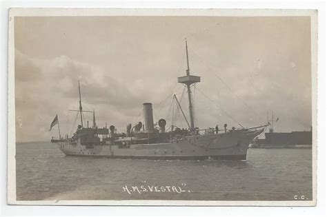 Hms Vestal Condor Class Sloop Training Ship Royal Navy Rp Pc Ebay