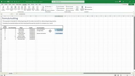 Formula Auditing Microsoft Excel 365 Basic And Advanced