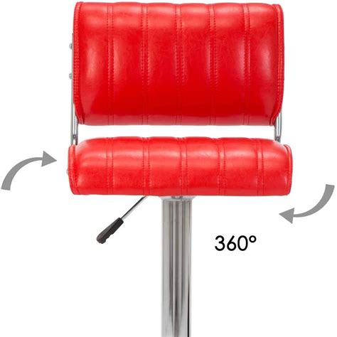 Pair Of Modern Slim Bar Stools Red
