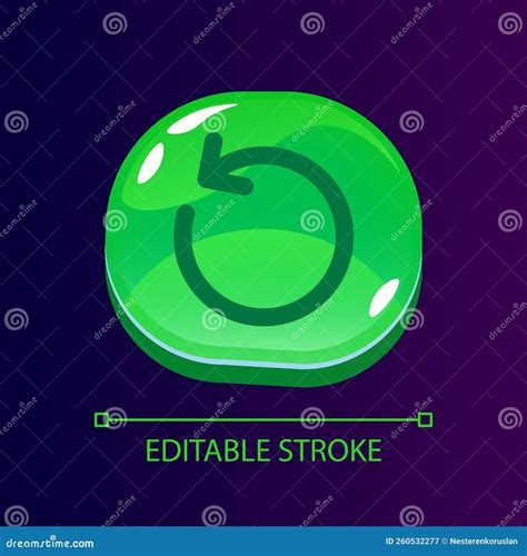 System Update Glossy Ui Button With Linear Icon Stock Vector