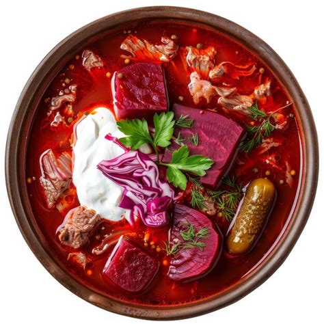 Premium Photo Traditional Ukrainian Borscht Borsch With Thin Slices