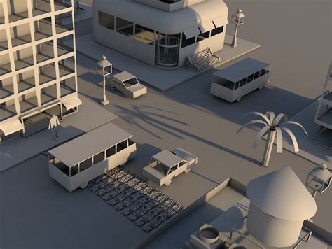 C4D建模练习 纸片城市 woow wu7 站酷ZCOOL