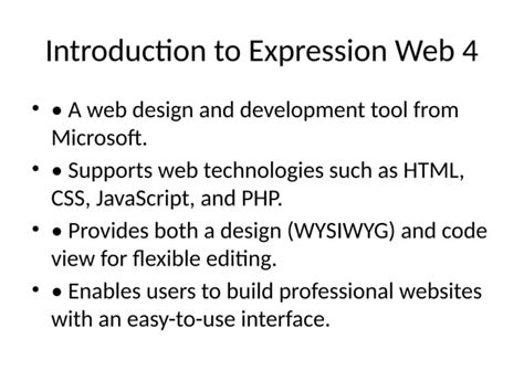 Microsoft Expression Web Detailed Tutorial Pptx