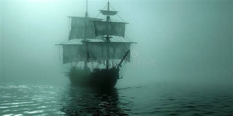 Sea Storm Ships Fight With Waves Their Sails Are Swollen From The Wind And The Zippers Break