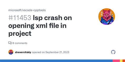 lsp crash on opening xml file in project · issue 11453 · microsoft