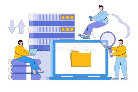 Flat Global Data Analytics With People Characters Concept Outline Design Style Minimal Vector