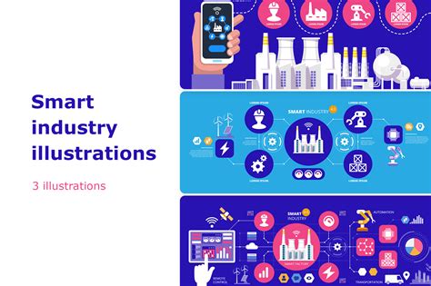 Premium Smart Factory Illustration Pack From Science And Technology Illustrations