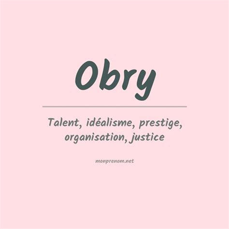 Signification Du Prénom Obry