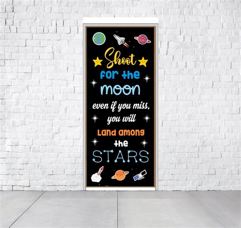 Shoot For The Moon School Door Decoration Classroom Door Decoration