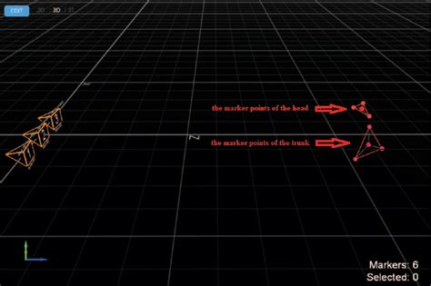 Six Marker Points On The Torso Are Visualized Using Optitrack Motive