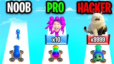 NOOB Vs PRO Vs HACKER In MOB CONTROL ALL LEVELS YouTube