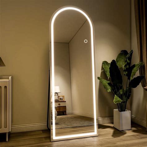 Beautypeak 64 X 21 Led Arched Full Length Mirror Standing Floor