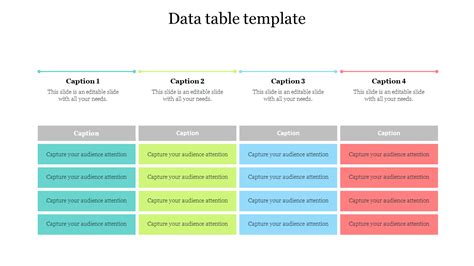 Get Dashing Data Table Template PPT Presentation Slides