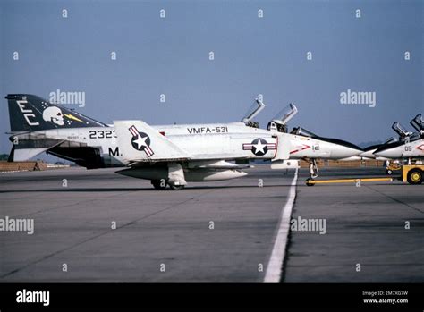A Right Side View Of A Marine Fighter Attack Squadron 531 Vmfa 531 F 4n Phantom Ii Aircraft