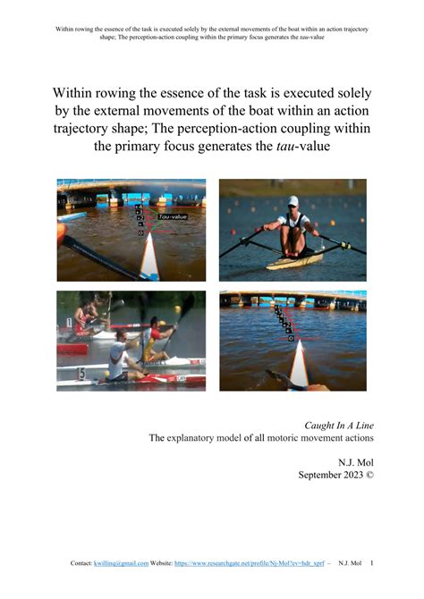 Pdf Within Rowing The Essence Of The Task Is Executed Solely By The